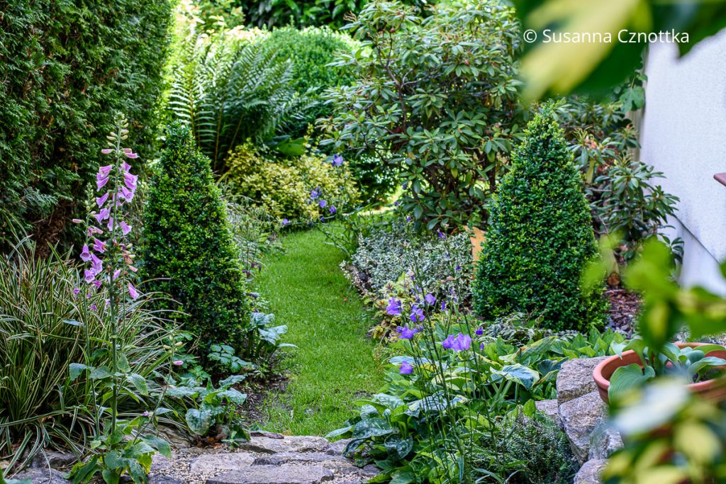 Vorher-Nachher: einen schmalen Gartenstreifen neben dem Haus gestalten ...